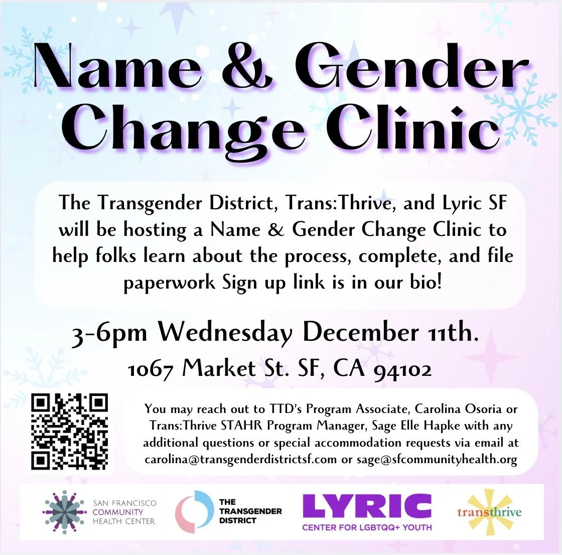 Name & Gender Change Clinic — The Transgender District